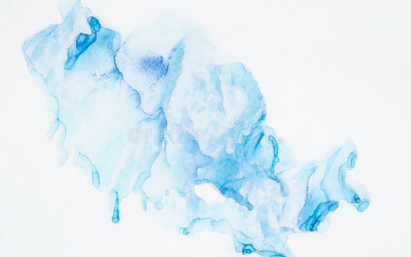Abstract Background in Blue Color, Hand Drawn Alcohol Painting Stock ...