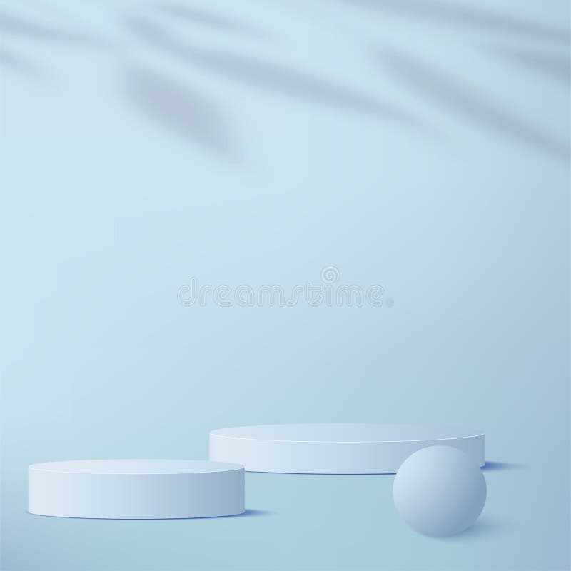 Abstract Background with Blue Color Podium for Presentation. Vector ...