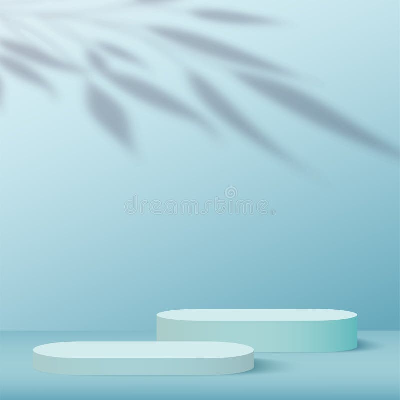 Abstract Background with Blue Color Podium for Presentation. Vector ...