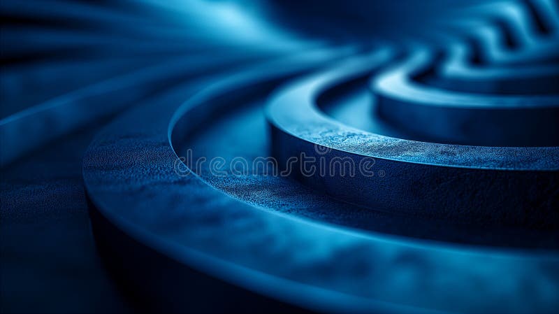 Abstract Background with Blue Curve Arcs, Fluid Forms and Depth with ...