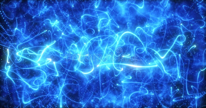 Abstract Background Blue Diagonal Pixel Particles and Lines Flying in ...