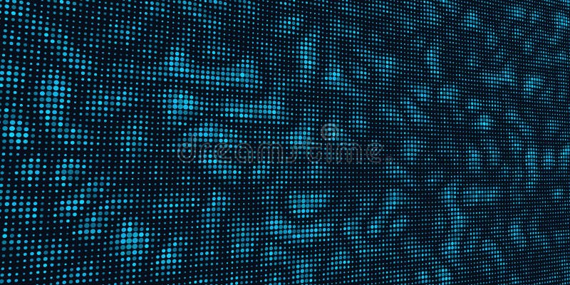 Abstract Background from Blue Dots on Dark Blue. Dotted Concept with ...