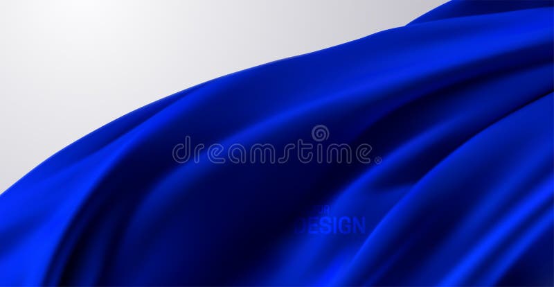 Abstract Background with Blue Drape Silk Fabric Stock Vector ...