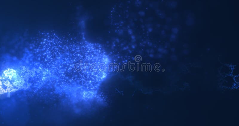 Abstract Background of Blue Energy Magic Waves Flying from the Wind ...