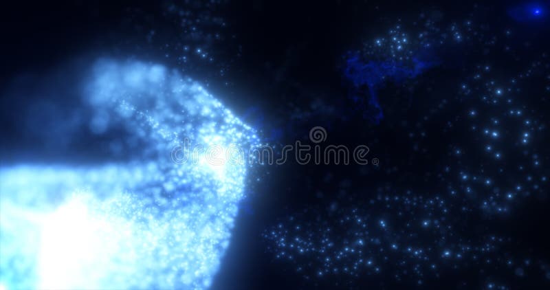 Abstract Background of Blue Energy Magic Waves Flying from the Wind ...