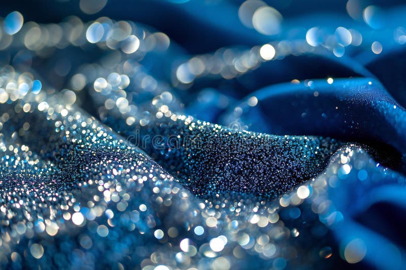 Abstract Background of Blue Fabric with Bokeh Defocused Lights Stock ...