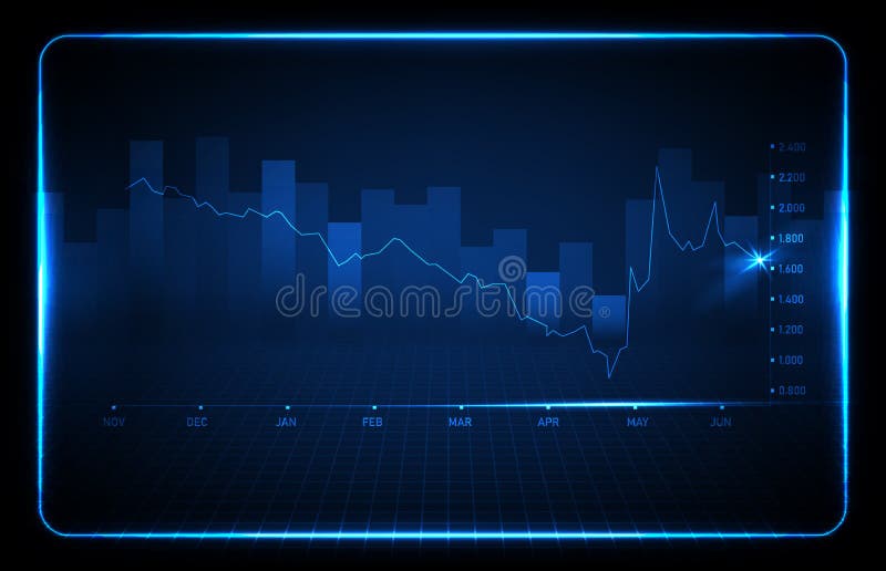 Background of Blue Financial Chart Trend Line Graph Stock Vector ...
