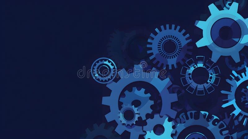 Abstract Background with Blue Gears and Cogs - AI Generated Stock ...