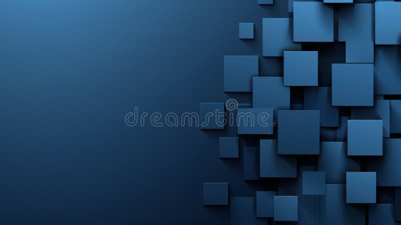 Abstract Background with Blue Geometric Shapes, 3D Render. Minimalist ...
