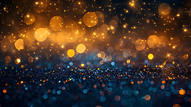 Abstract Background with Blue and Gold Particles Celebration, Holiday ...
