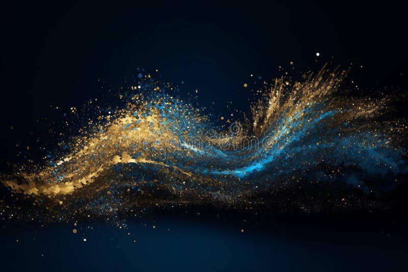 Abstract Background of Blue Gold Shimmer Glitter Splash , Generative Ai ...
