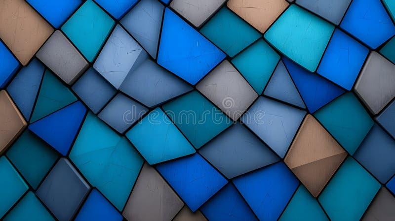 Abstract Blue and Gray Geometric Block Pattern Background Stock ...