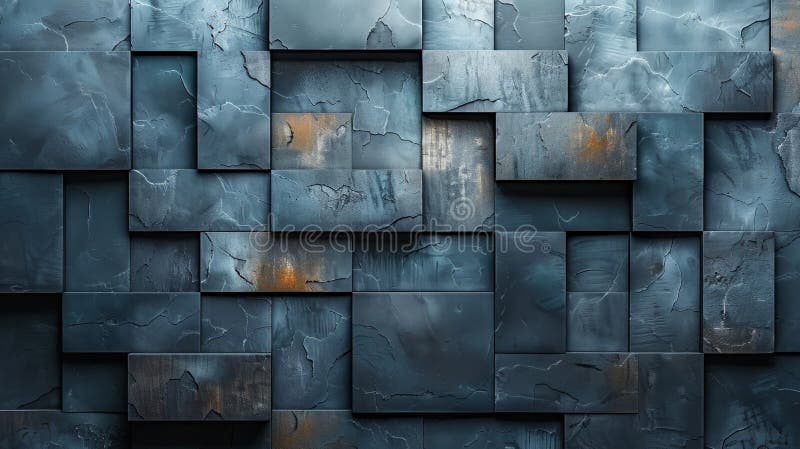 Abstract Background of Blue and Grey Rectangular Blocks Arranged in a ...