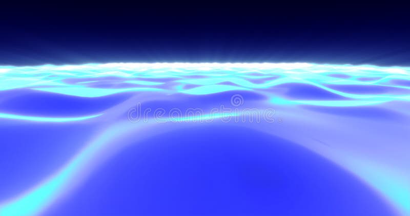 Abstract Background of Blue Hills and Waves of Shiny Digital Hi-tech ...