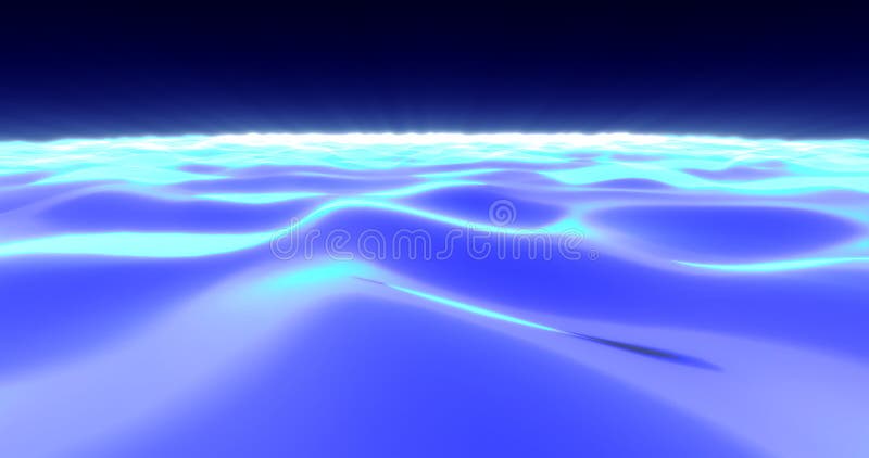 Abstract Background of Blue Hills and Waves of Shiny Digital Hi-tech ...