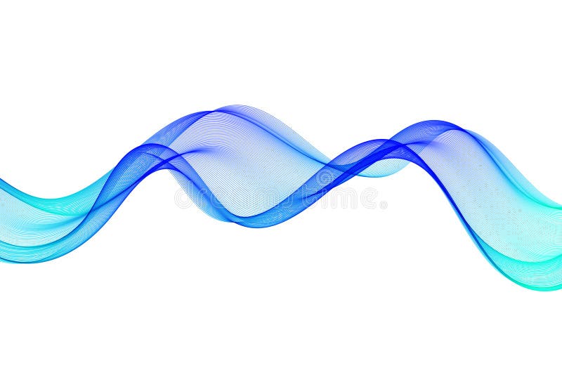 Abstract Background of Blue Horizontal Wave Lines, Transparent Wavy ...