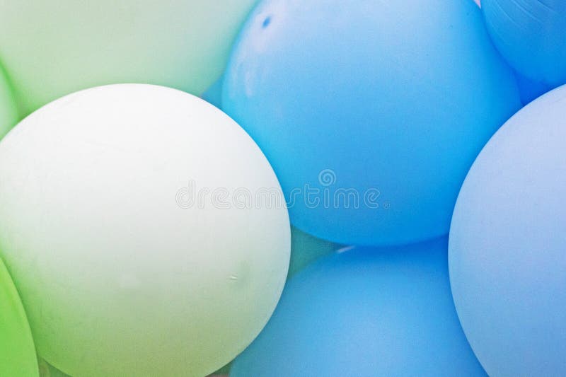 Abstract Background of Blue and Light Green Air Balloons Stock Photo ...