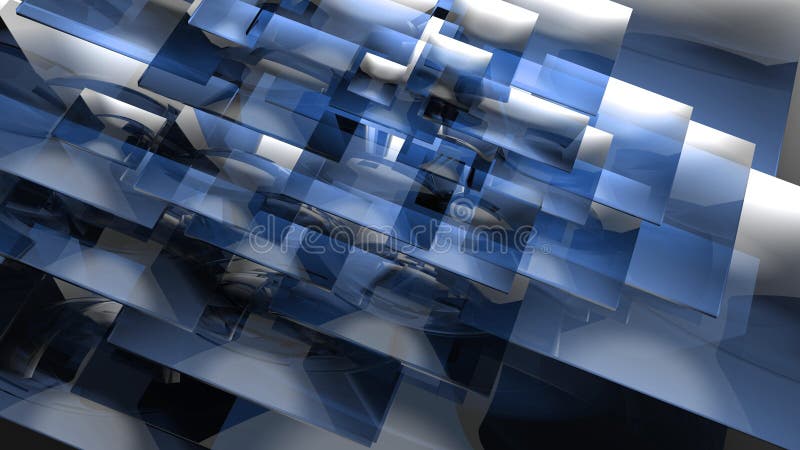 Abstract Background of Blue Lights, Glass Effect Stock Illustration ...