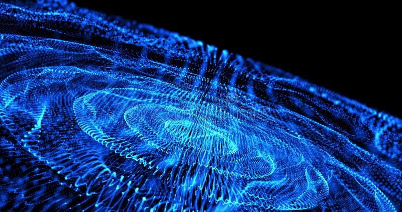 Abstract Background with Blue Moving Flying Stripes, Lines of Digital ...