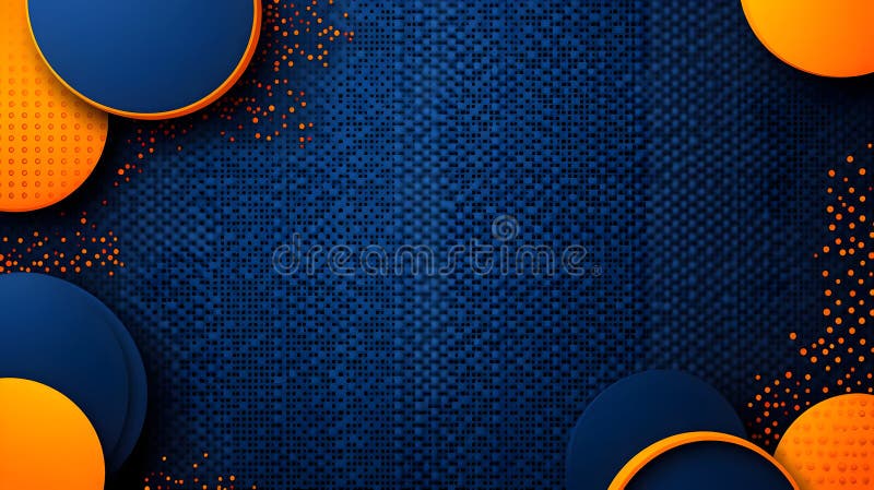 Abstract Background Blue Orange Circles Pattern Stock Illustration ...