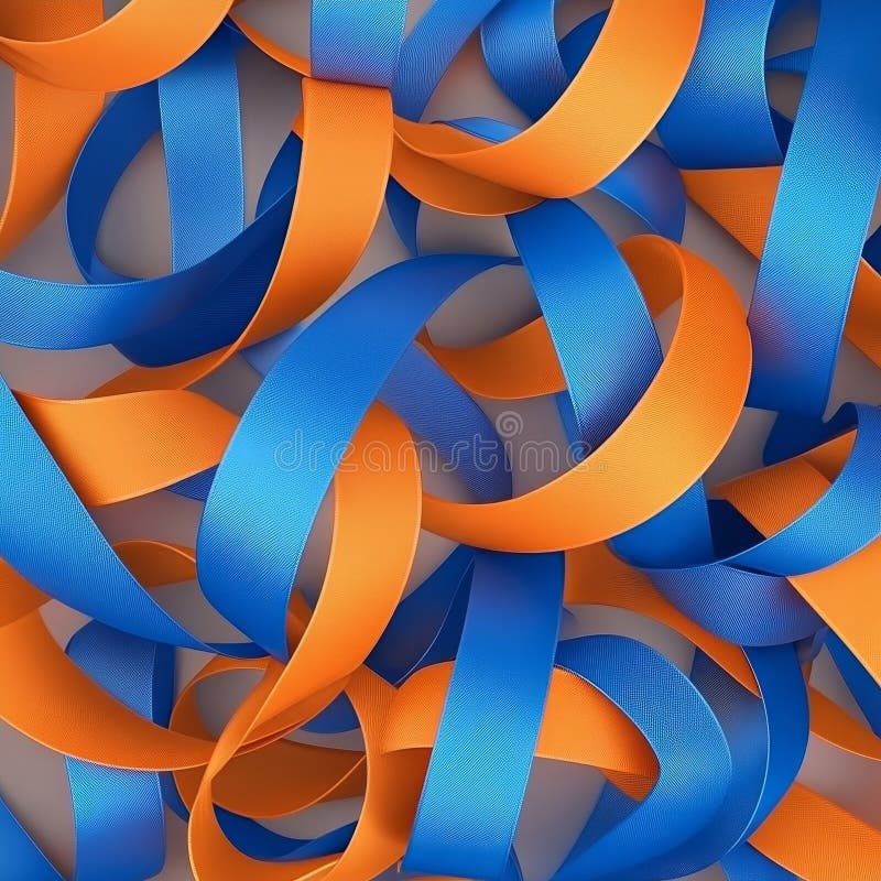 Abstract Background with Blue and Orange Ribbons. Eps 10 Vector File ...
