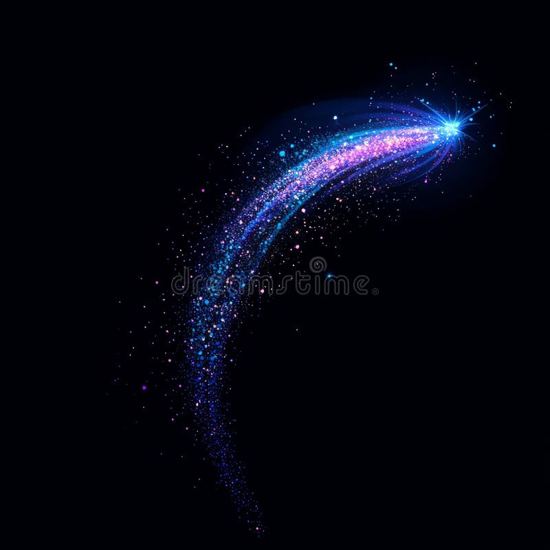 Abstract Background - Blue and Pink Glitter Trail on Black Stock Photo ...