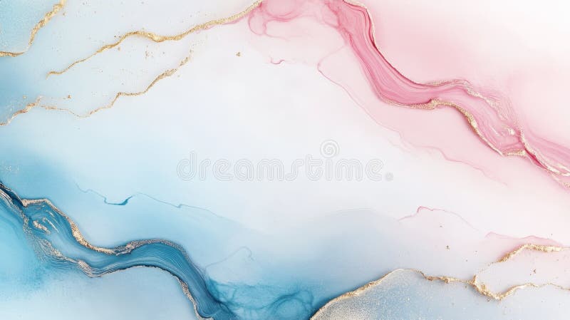 Abstract Background with Blue, Pink and Gold Marble Texture Stock ...