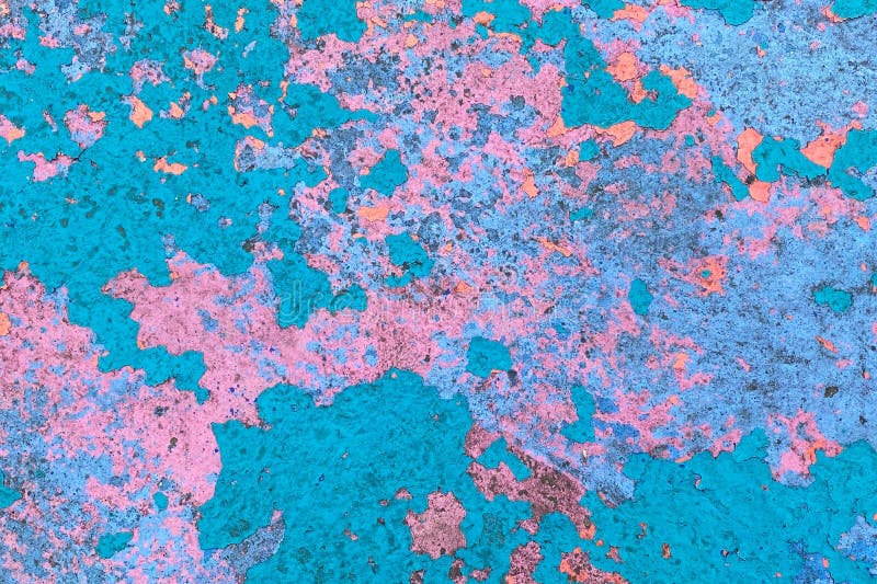 Abstract Background - Blue and Pink Paint on the Rusty Metal Surface ...