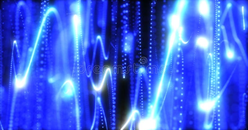 Abstract Background Blue from Pixel Particles and Lines Flying in Waves ...