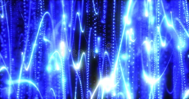 Abstract Background Blue from Pixel Particles and Lines Flying in Waves ...