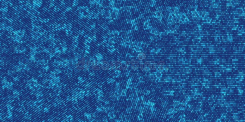 Abstract Background Blue Pixels and Circles. Dotted Mosaic Radial ...