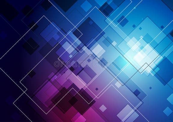 Abstract Background with Blue Purple Tech Geometry Design Stock Vector ...