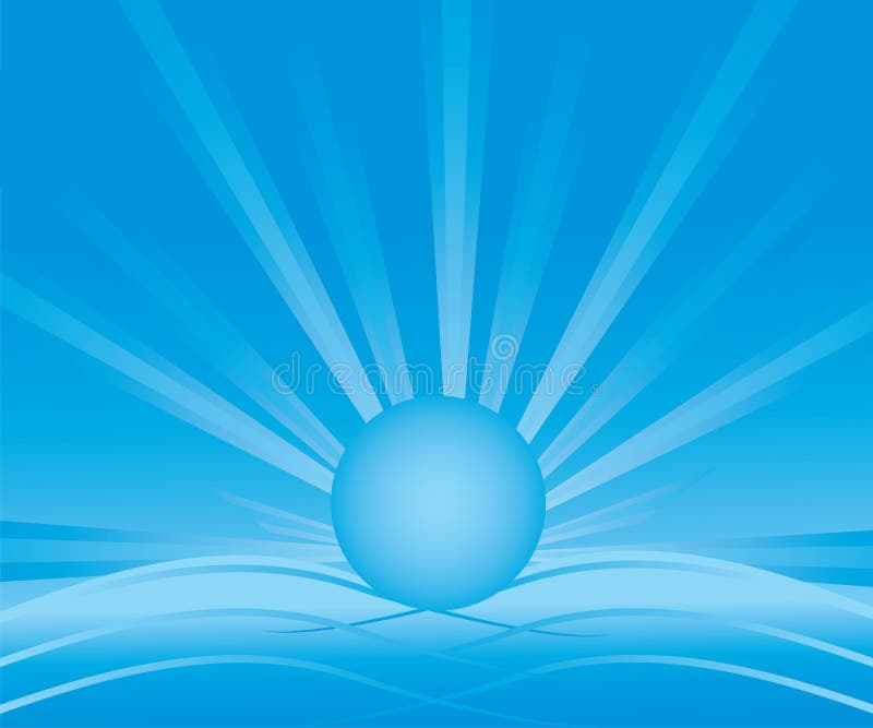 Abstract Background with Blue Radiant Sun Stock Vector - Illustration ...