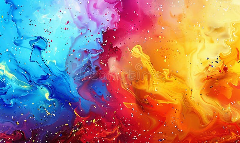 Abstract Background with Blue and Red Paint Splashes Stock Illustration ...