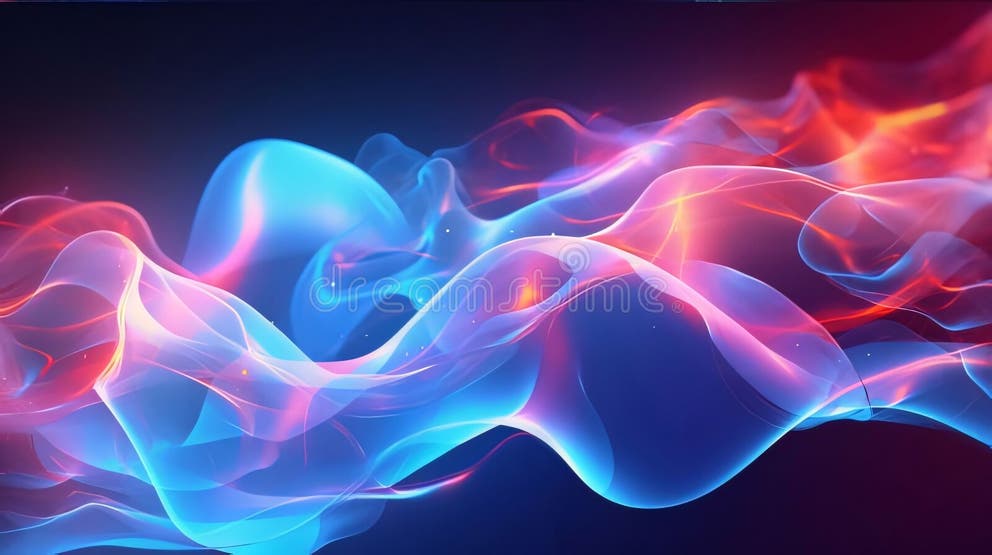 Abstract Background with Blue and Red Smoke, 3d Render Illustration ...
