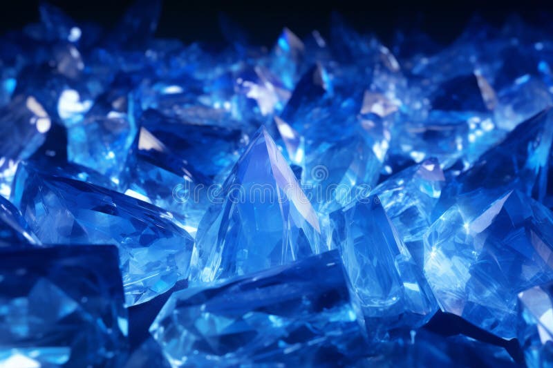 Abstract Background of Blue Shining Crystals with Refraction of Light ...