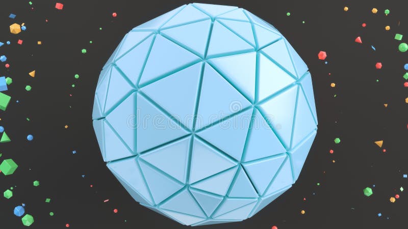 Blue Sphere on the Black Surface Stock Illustration - Illustration of ...