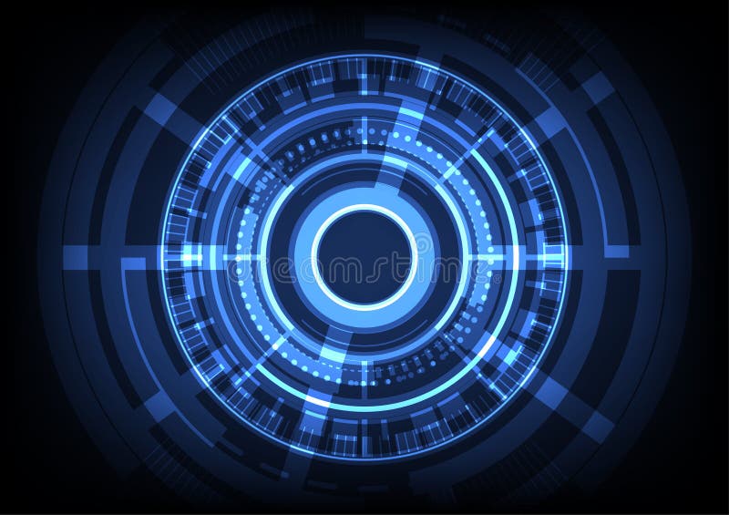 Abstract Background with Blue Tech Circles Stock Illustration ...