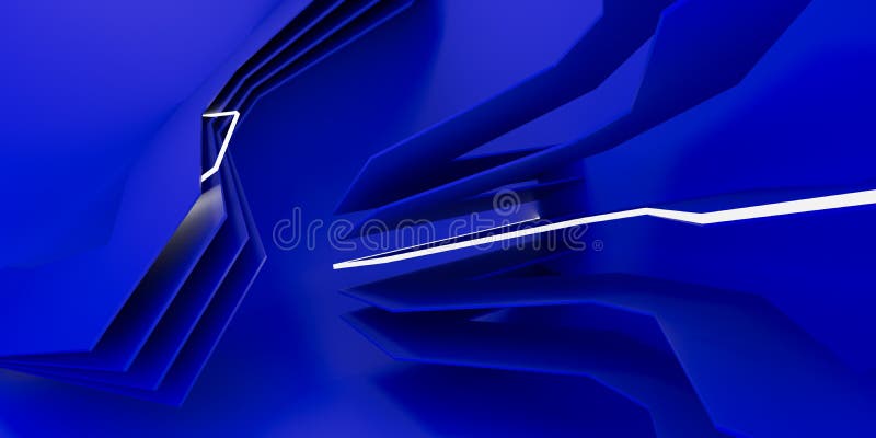 Abstract Background with Blue Walls and Corners Stock Illustration ...