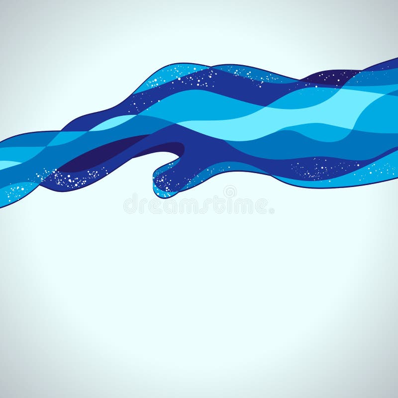 Abstract Background of Blue Water Lines Waves with Bubbles Froth Stock ...