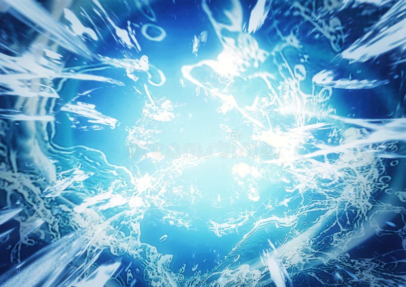 Abstract Background with Blue Splashes and Ice Shards Stock ...