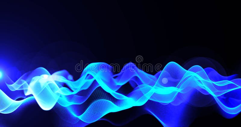 Abstract Background Blue Wave from Futuristic Hi-tech Waves Dots Pixel ...