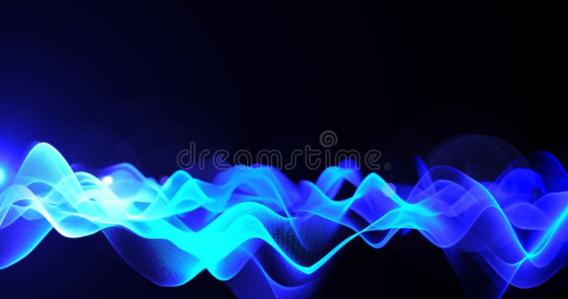 Abstract Background Blue Wave from Futuristic Hi-tech Waves Dots Pixel ...