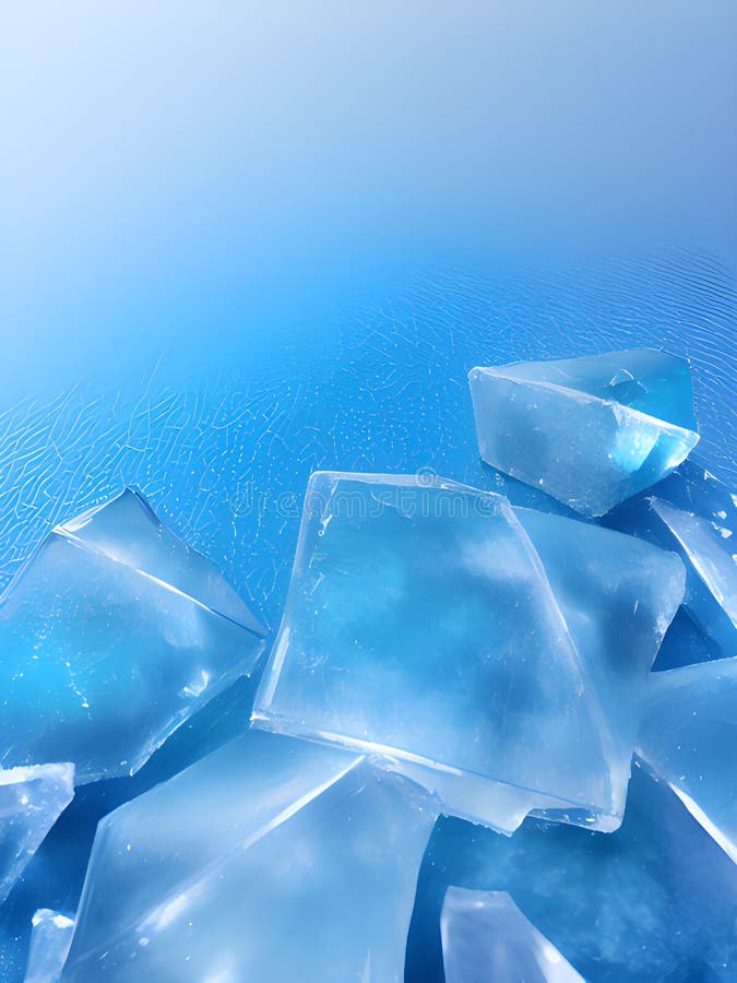 Abstract Background of Blue and White Ice Cubes, AI Generated Stock ...