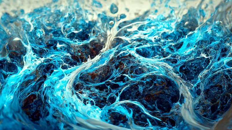Abstract Background Blue and White Liquid a Mixture of Colors, Waves ...