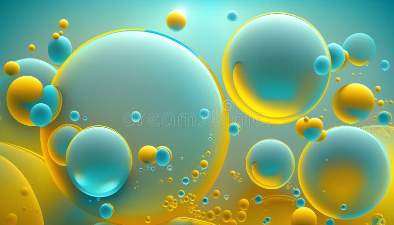 Abstract Background with Blue and Yellow Bubbles in Water. Vector Illustration Stock ...