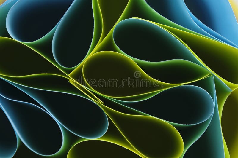 Abstract Background Blue and Yellow Paper with Smooth Lines. Stock ...