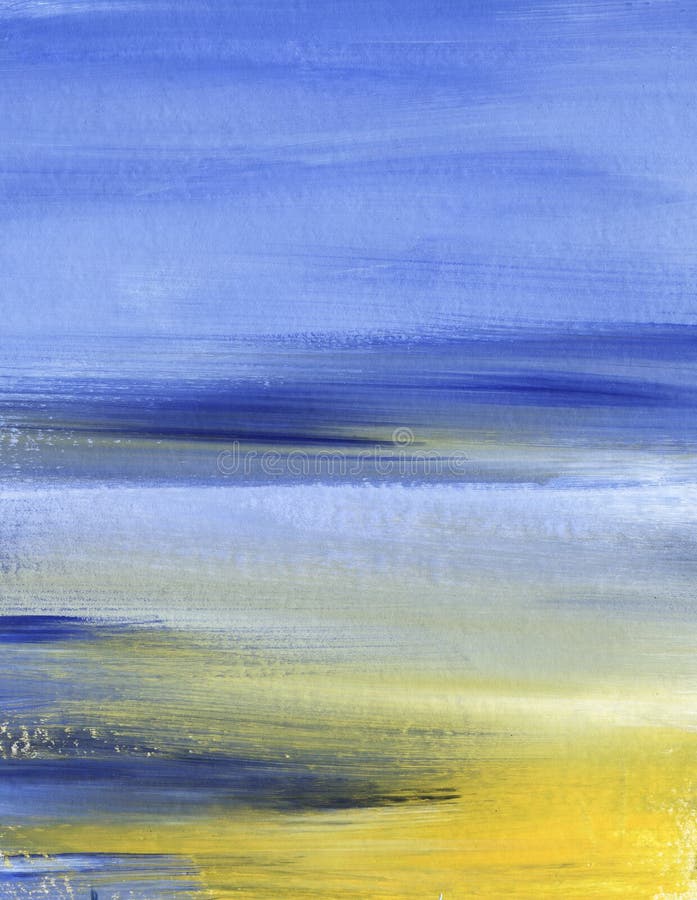 Abstract Background. Blue and Yellow Sky with Clouds Stock Photo ...