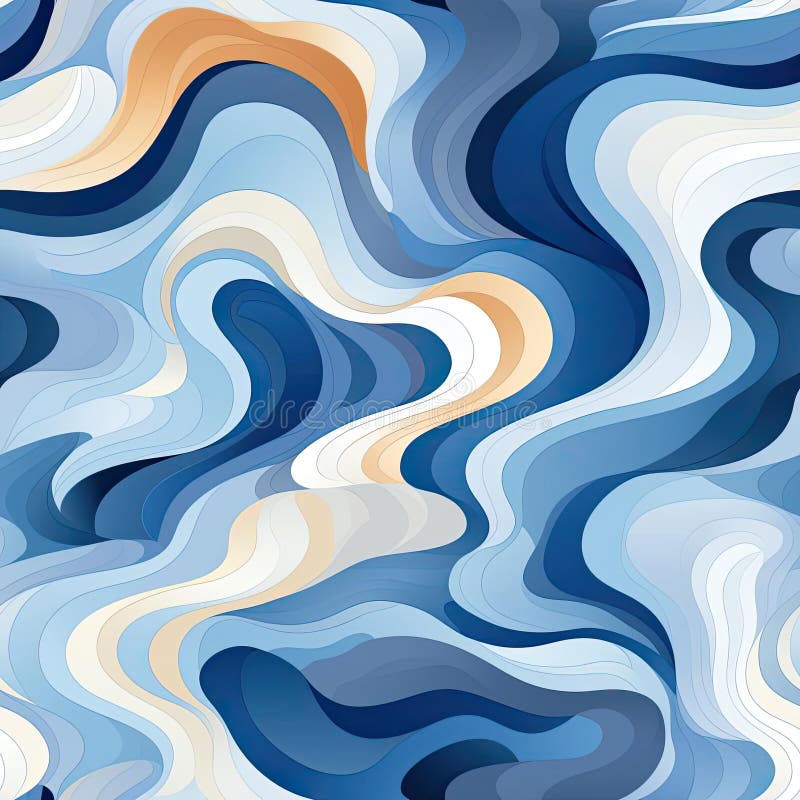 Abstract Background with Blue and Yellow Wavy Patterns (tiled) Stock ...
