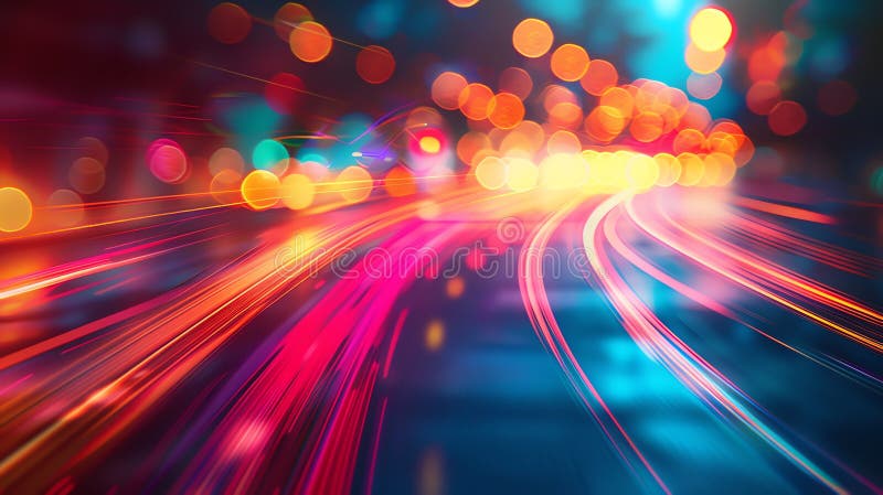 Abstract Background with Blurred Lights and Streaks of Light ...